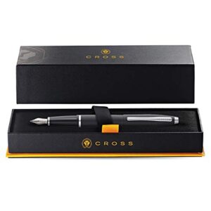 Cross Calais Matte Black Fountain Pen with Stainless Steel Medium Nib