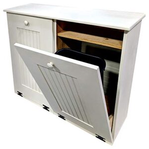 Solid Wood Trash Recycle Combo (Solid Cottage White)