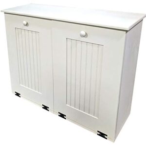 Solid Wood Trash Recycle Combo (Solid Cottage White)