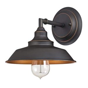 Westinghouse Lighting 6344800 One-Light Indoor Finish with Highlights Iron Hill Wall Fixture, 1 Sconce, Oil Rubbed Bronze/Bronze