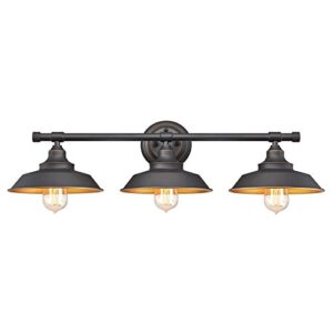 westinghouse lighting 6344900 iron hill three-light indoor wall fixture, 3, black