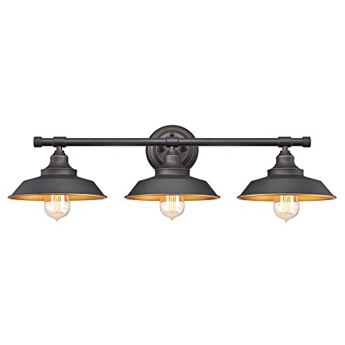 Westinghouse Lighting 6344900 Iron Hill Three-Light Indoor Wall Fixture, 3, Black