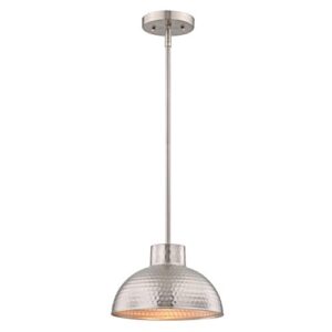 westinghouse lighting brushed nickel 6309600 one-light indoor pendant, hammered finish