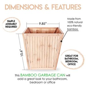 ToiletTree Products 100% Bamboo Wooden Wastebasket Trash Can