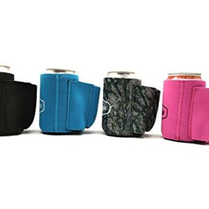 Beer Can Chuggie With Two Pockets, Holds Phone, Keys and Accessories, 3mm Thick Neoprene (Assorted, 4 Pack)