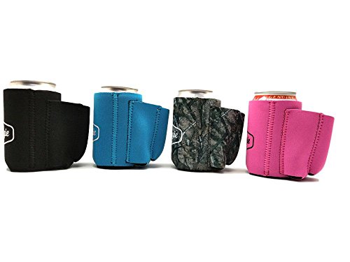 Beer Can Chuggie With Two Pockets, Holds Phone, Keys and Accessories, 3mm Thick Neoprene (Assorted, 4 Pack)