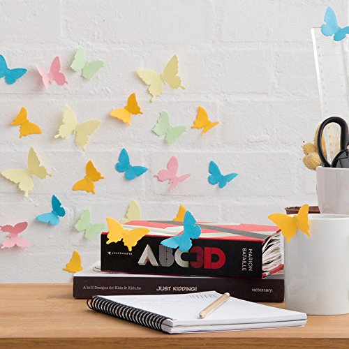 Suck UK 3D Butterfly Sticky Notes Multipack - Adhesive Paper Memo Pads