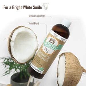 Dr. Ginger's Coconut Oil Pulling Mouthwash, All-Natural Oil Pulling & Xylitol to Target Bad Breath, Support Tongue and Gum Health and Brighten Teeth, Fluoride-Free, Coconut Mint Flavor, 14fl oz, 1ct