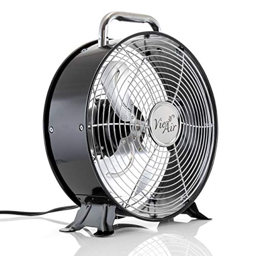 Vie Air High Velocity Powerful and Quiet Dual Speed Sleek Design Durable Metal Drum Fan, 12'' W