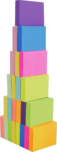 4A Sticky Notes,1 1/2 x 2 Inches,Small Size,The Adhesive On Shorter Side,Neon Assorted,Self-Stick Notes,100 Sheets/Pad,24 Pads/Box,4A 301x24