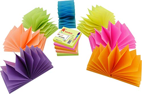 4A Sticky Pop-up Notes,3 x 3 Inches,Neon Assorted,Self-Stick Notes,100 Sheets/Pad,12 Pads/Pack,4A 303x12-N-Z