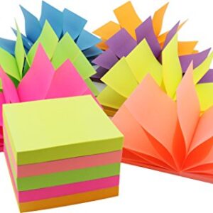 4A Sticky Pop-up Notes,3 x 3 Inches,Neon Assorted,Self-Stick Notes,100 Sheets/Pad,12 Pads/Pack,4A 303x12-N-Z