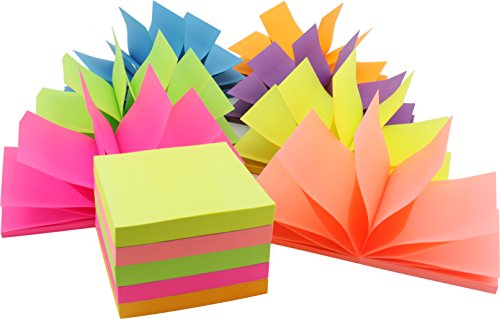 4A Sticky Pop-up Notes,3 x 3 Inches,Neon Assorted,Self-Stick Notes,100 Sheets/Pad,12 Pads/Pack,4A 303x12-N-Z