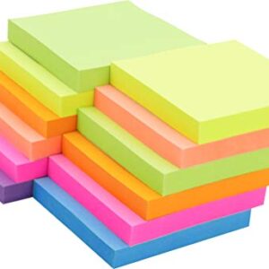 4A Sticky Pop-up Notes,3 x 3 Inches,Neon Assorted,Self-Stick Notes,100 Sheets/Pad,12 Pads/Pack,4A 303x12-N-Z