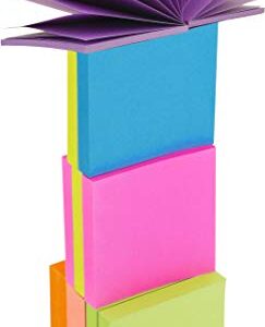 4A Sticky Pop-up Notes,3 x 3 Inches,Neon Assorted,Self-Stick Notes,100 Sheets/Pad,12 Pads/Pack,4A 303x12-N-Z