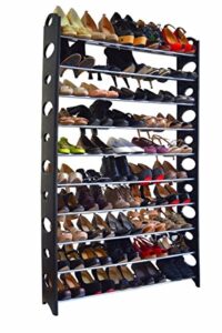 50 pair 10 tier space saving storage organizer free standing shoe tower rack