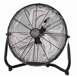 vie air va-14 industrial high velocity tilting 3 speed heavy duty metal floor fan , black