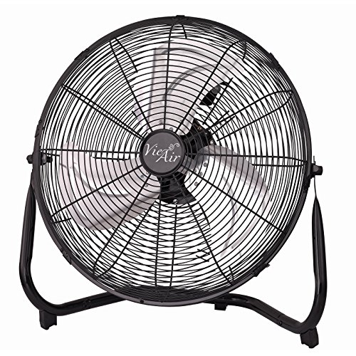 Vie Air VA-14 Industrial High Velocity Tilting 3 Speed Heavy Duty Metal Floor Fan , Black