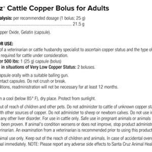 UltraCruz - sc-363566 Cattle Copper Bolus Supplement for Adults, 25 Count x 25 Grams