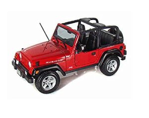 maisto 2004 jeep wrangler rubicon 1:18 diecast model car, red