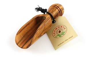 olive wood bath salt scoop 5 inch