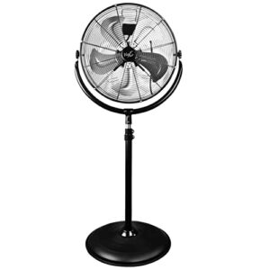 vie air 20" industrial heavy duty powerful and quiet metal high velocity 360 degree tilting pedistal drum fan