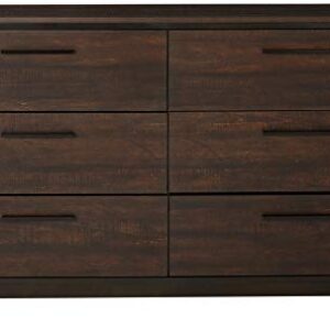 Coaster Home Furnishings Edmonton Dresser with Six Dovetail Drawers Rustic Tobacco and Dark Bronze