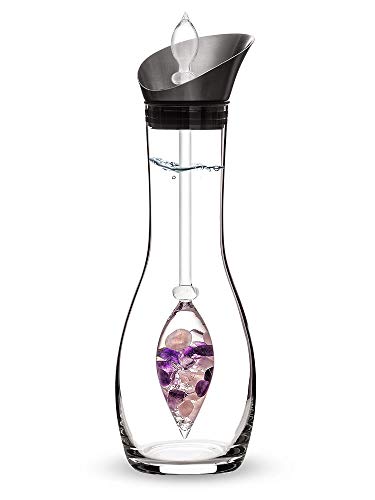 VitaJuwel Era WELLNESS | Crystal Water Decanter with Amethyst, Rose Quartz & Clear Quartz