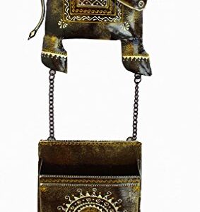 Crafticia Indian Metal Cow Newspaper/Letter Holder Handmade Gift Item for Home Decor Pink City Showpiece