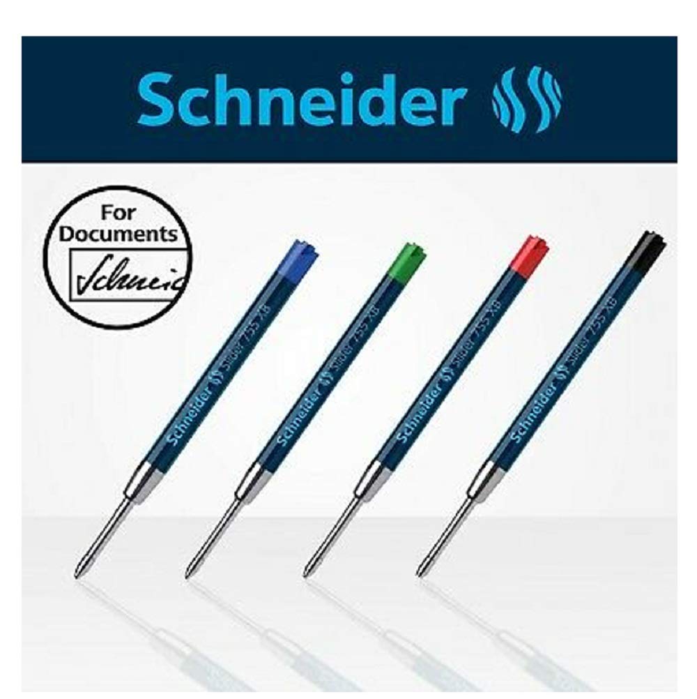 Schneider Slider 755 XB Ballpoint Pen Refill, Black, Pack of 2 (175691)