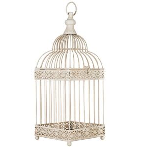 antique white metal bird cage