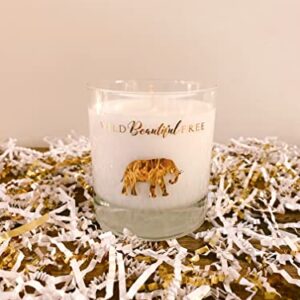 Lavender and Vanilla Organic Aromatherapy Candle with Pure Essential Oils for Stress Relief and Sleep - Dream Elephant Luxury Candle by Wild Beautiful Free