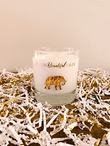 Lavender and Vanilla Organic Aromatherapy Candle with Pure Essential Oils for Stress Relief and Sleep - Dream Elephant Luxury Candle by Wild Beautiful Free