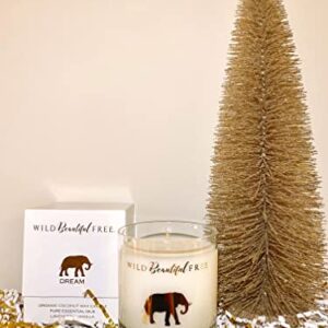 Lavender and Vanilla Organic Aromatherapy Candle with Pure Essential Oils for Stress Relief and Sleep - Dream Elephant Luxury Candle by Wild Beautiful Free