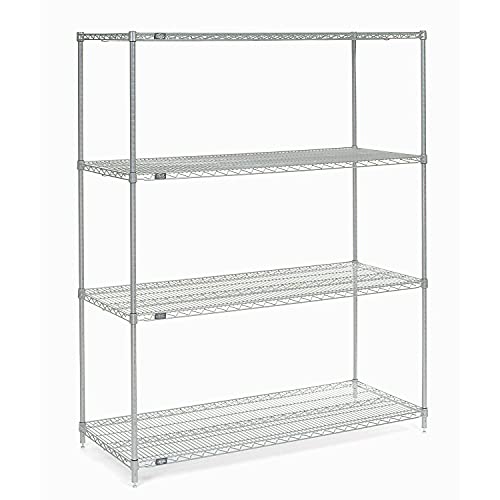 Nexel Chrome Wire Shelving, 60" W X 24" D x 86" H