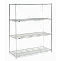 Nexel Chrome Wire Shelving, 60" W X 24" D x 86" H