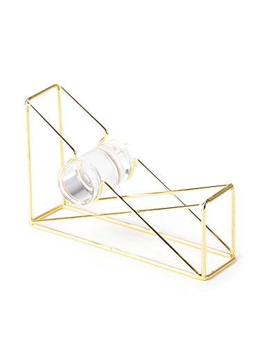 U Brands Desktop Tape Dispenser, Wire Metal, Gold - 898U06-48