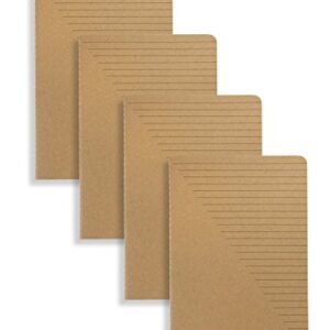 Miliko A5 Kraft Paper Series A5 Softcover Notebooks/Journals/Diary Set-4 Items Per Pack(Ruled)