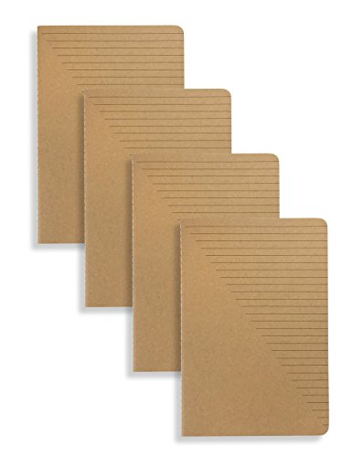 Miliko A5 Kraft Paper Series A5 Softcover Notebooks/Journals/Diary Set-4 Items Per Pack(Ruled)