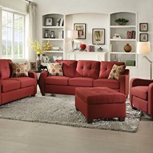 ACME Cleavon II Sofa w/2 Pillows - - Red Linen