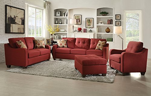 ACME Cleavon II Sofa w/2 Pillows - - Red Linen