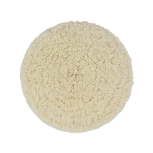 Woolous 7 inch Wool Buffing Pad- Pure Wool polishing Pad Bonnet with Hook and Loop for Car Motorcycle - Furniture Buffer Polisher Sanding