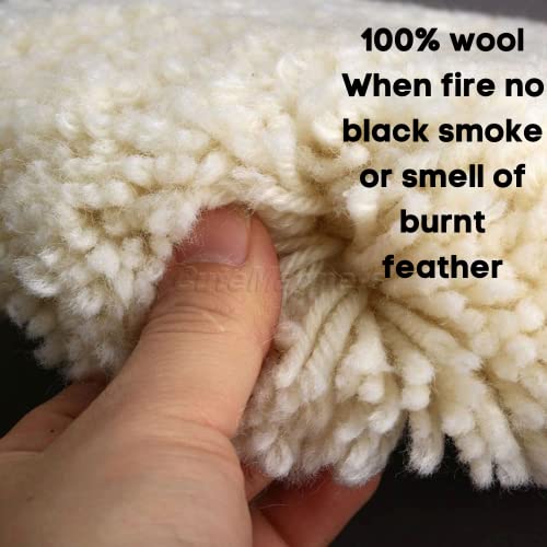 Woolous 7 inch Wool Buffing Pad- Pure Wool polishing Pad Bonnet with Hook and Loop for Car Motorcycle - Furniture Buffer Polisher Sanding