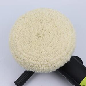 Woolous 7 inch Wool Buffing Pad- Pure Wool polishing Pad Bonnet with Hook and Loop for Car Motorcycle - Furniture Buffer Polisher Sanding