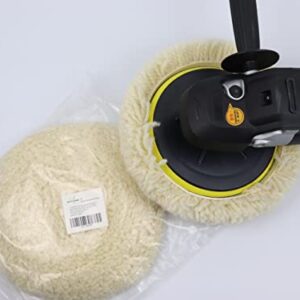 Woolous 7 inch Wool Buffing Pad- Pure Wool polishing Pad Bonnet with Hook and Loop for Car Motorcycle - Furniture Buffer Polisher Sanding