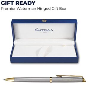 Dayspring Pens Personalized Waterman Pen | Engraved Waterman Hemisphere Stainless Gold Trim Ballpoint Pen. Personalized and Shipped in One Business Day