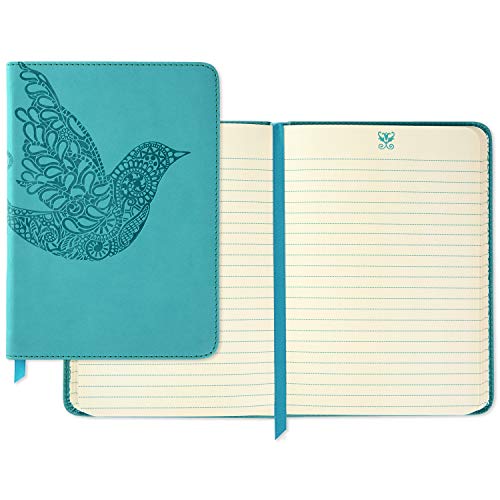 Hallmark Soft Cover Journal with Lined Pages (Scroll Bird, Teal) (5HWJ6935)