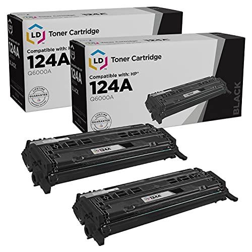 LD Products Remanufactured Toner Cartridge Replacement for HP 124A Q6000A (Black, 2-Pack)