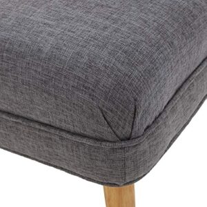 GDFStudio Christopher Knight Home Desdemona Mid-Century Modern Fabric Settee, Light Gray, Natural Finish