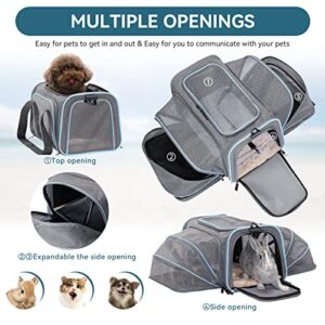 Petsfit Expandable Cat Carriers Small Dog Carrier, Airline Approved Soft-Sided Portable Washable Pet Travel Carrier with Two Extension for Kittens,Puppies,Rabbits